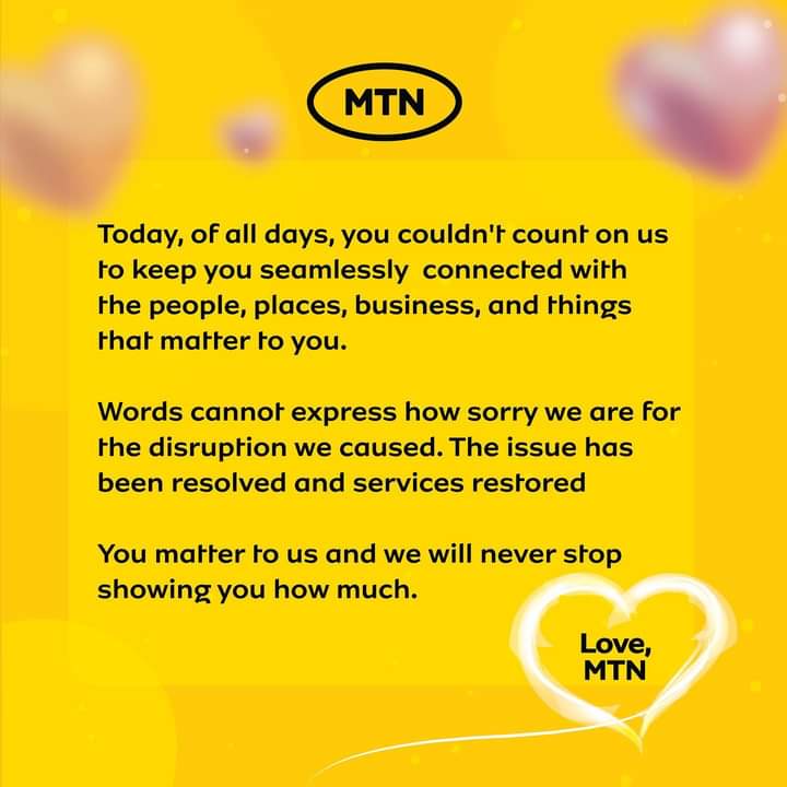 MTN Nigeria Apologises To Subscribers Over Service Breakdown Business mtn-nigeria-apologises-to-subscribers-over-service-breakdown-business